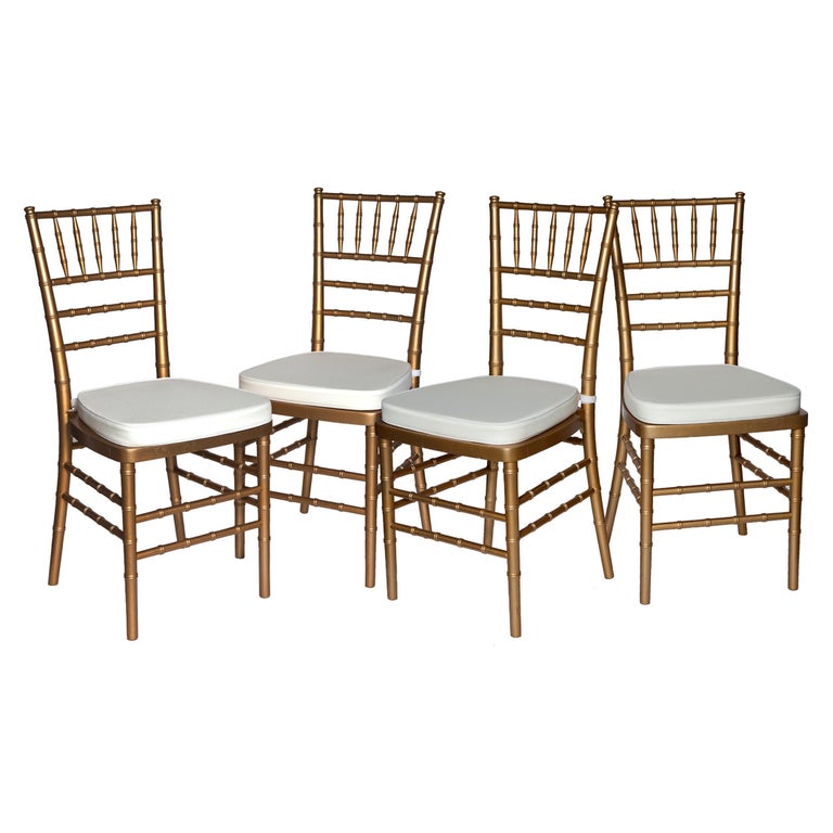 Stackable Gold Chairs Set/4 For Sale at 1stDibs