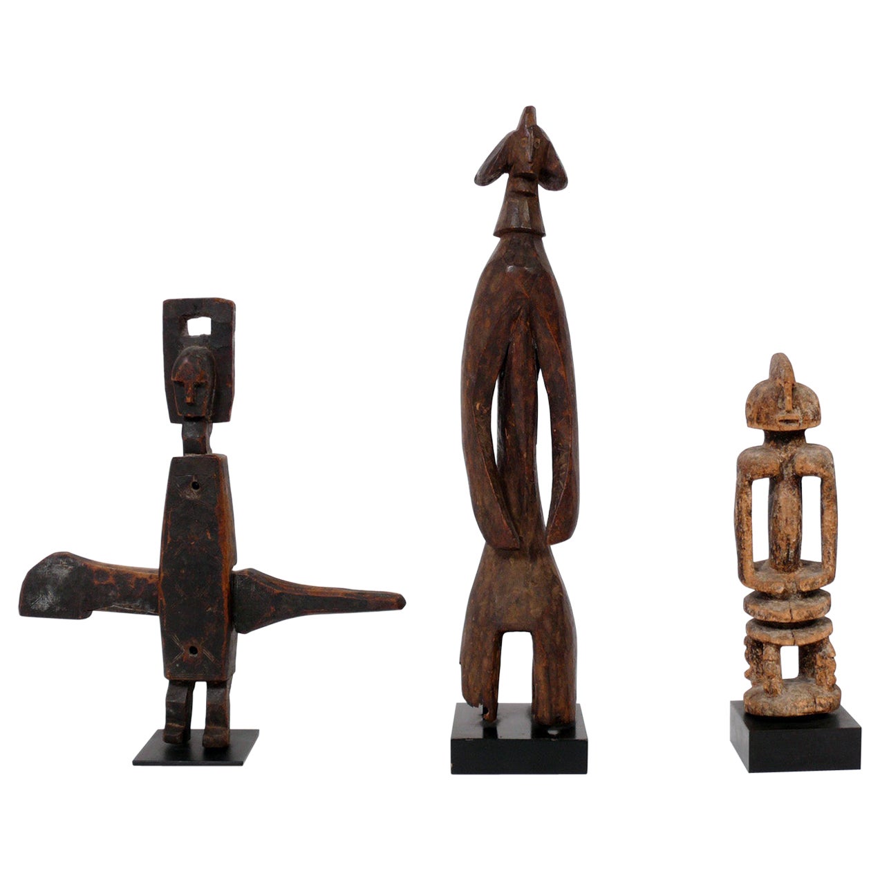 1970s African Hand Carved Wooden Sculpture of Sitting Man For Sale at ...
