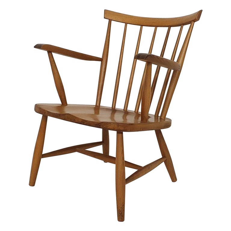 Mid-Century Modern Spindle Back Arm Chair, by Gelderland, the ...