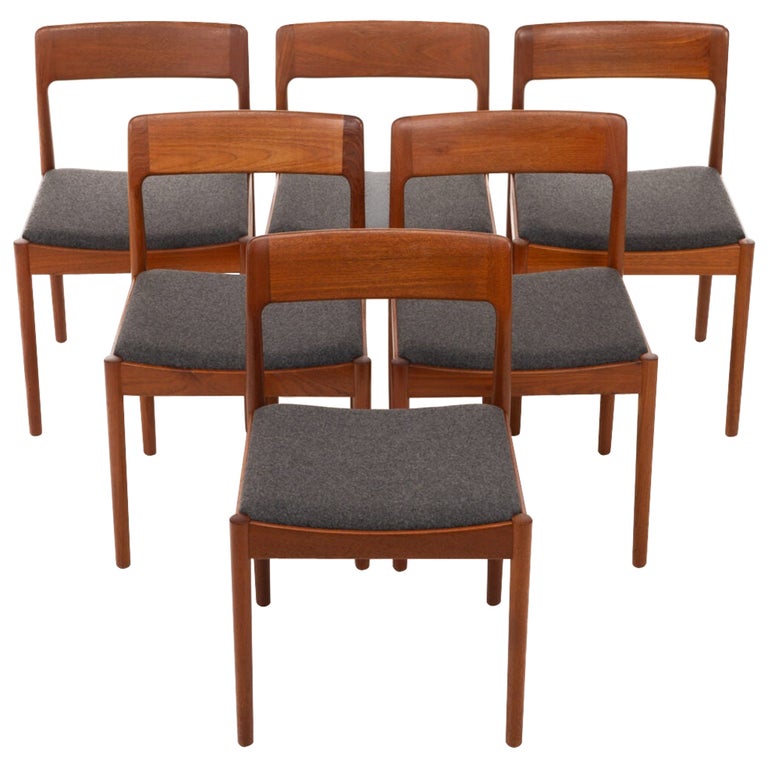 Set of 6 Teak Dining Chairs by Johannes Norgaard, Denmark 1960s at 1stDibs