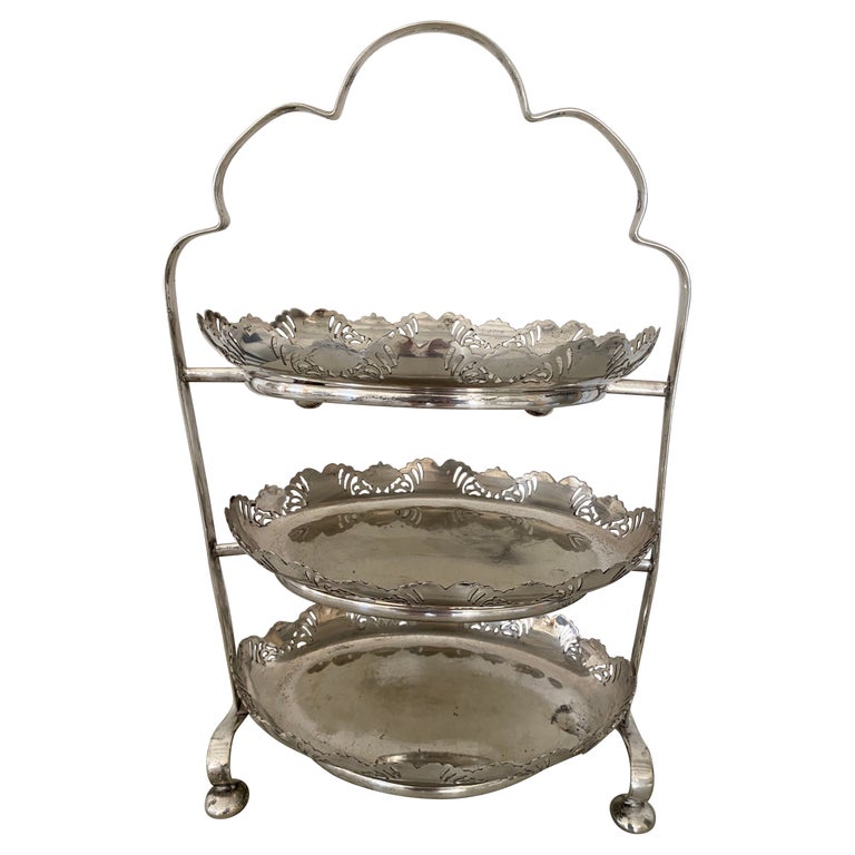 Antique Edwardian English Etagère Cake or Pastry Stand For Sale at 1stDibs
