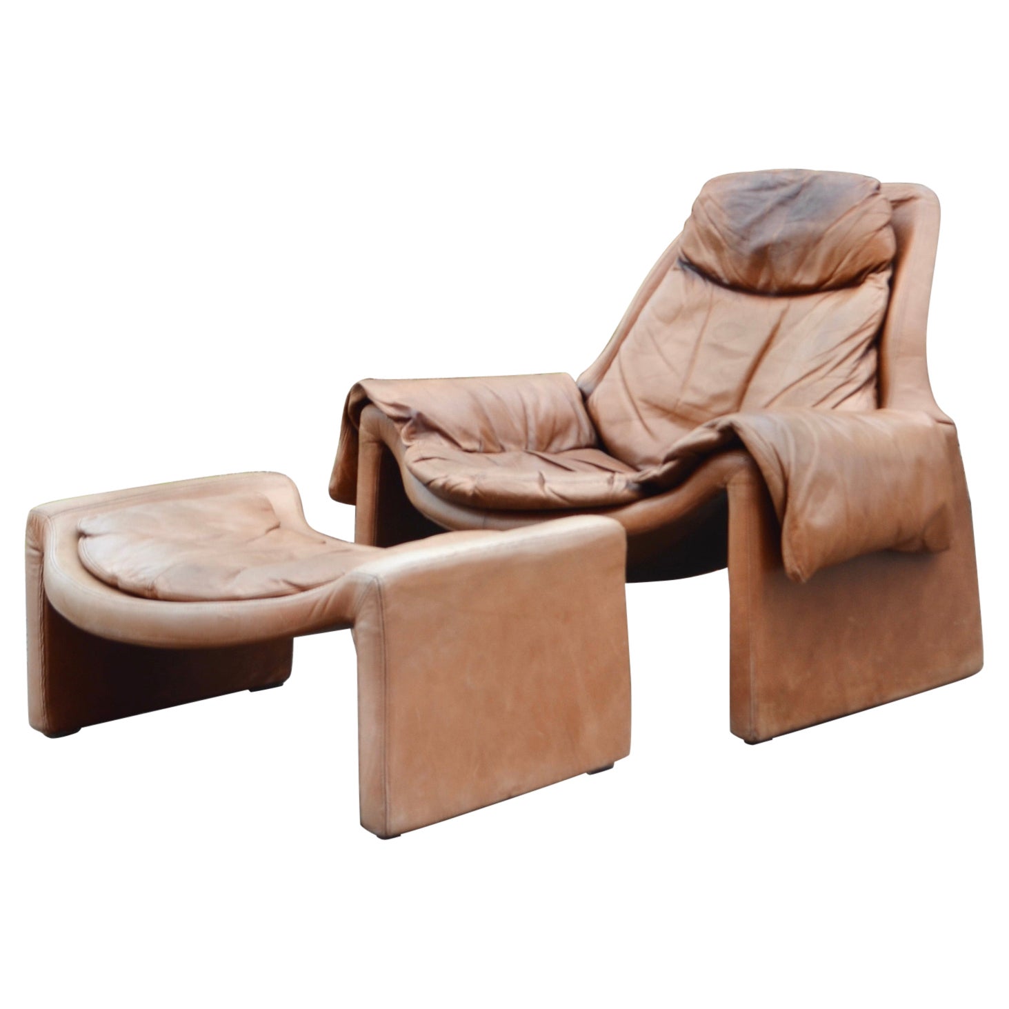 Saporiti Italia Vittorio Introini P60 Lounge Chair and Ottoman ...