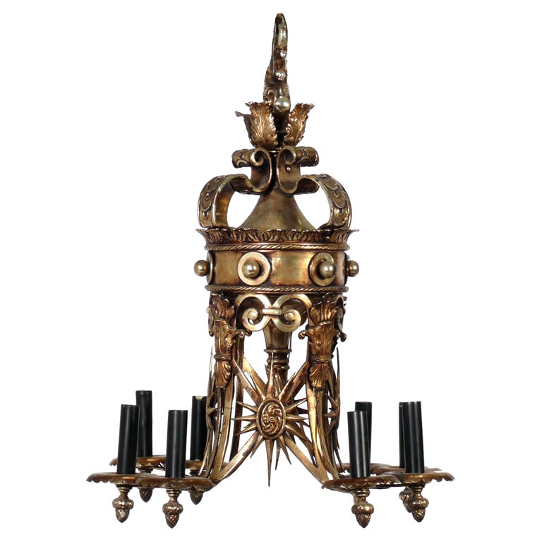 French Regency Gilt Chandelier or Pendant Lamp For Sale at 1stDibs
