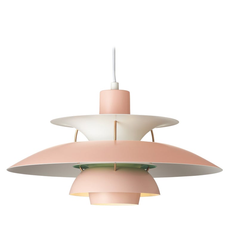 Louis Poulsen PH 5 Pendant Light in Pale Rose by Poul Henningsen For ...