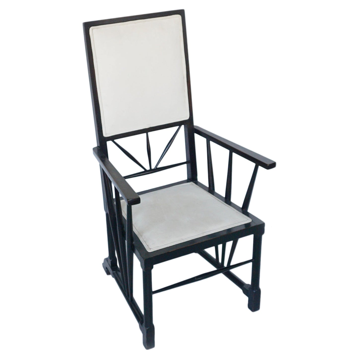 An Anglo-Japanese Lounge Chair with EW Godwin Design Embossed Leather ...