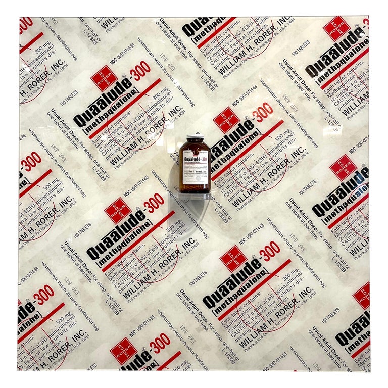 Vintage Pop Art Acrylic "Quaaludes" W/ Faux Pills Jar For Sale at 1stDibs