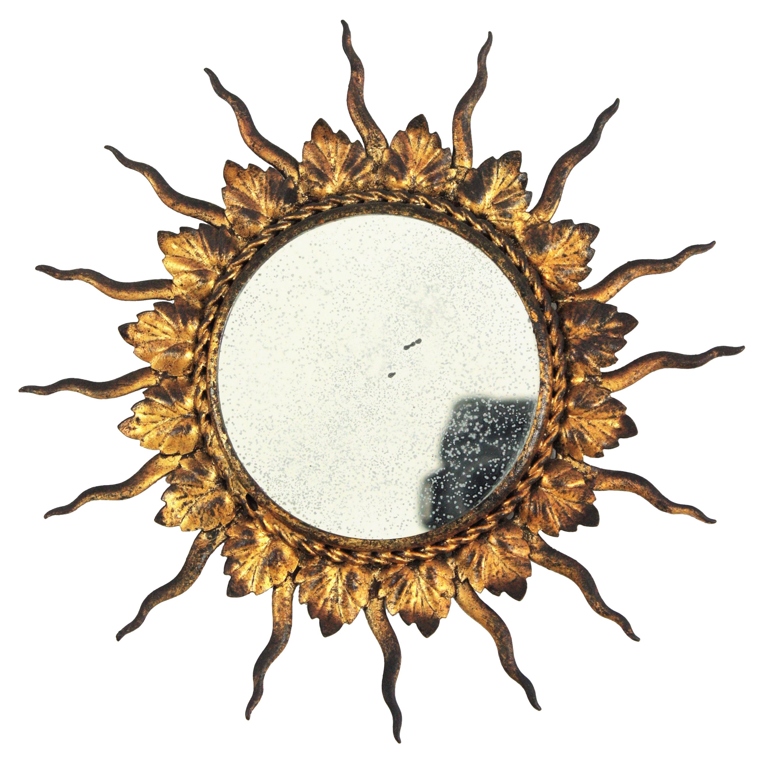 Small Size Sunburst Mirror at 1stDibs