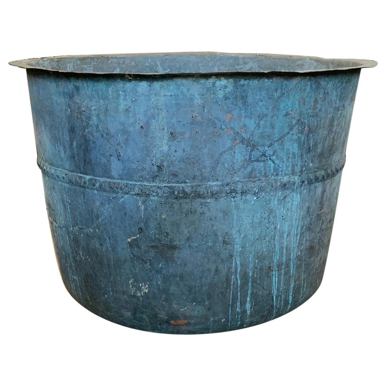 19th Century Verdigris Riveted Copper Planter at 1stDibs