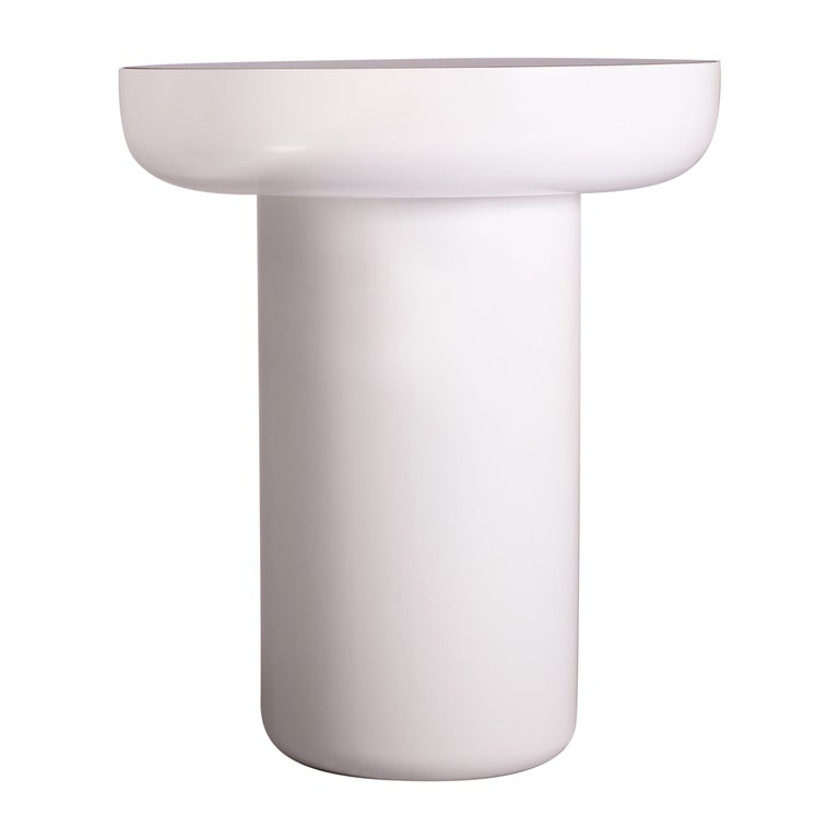 Contemporary Mood Side Table in White and Copper For Sale at 1stDibs