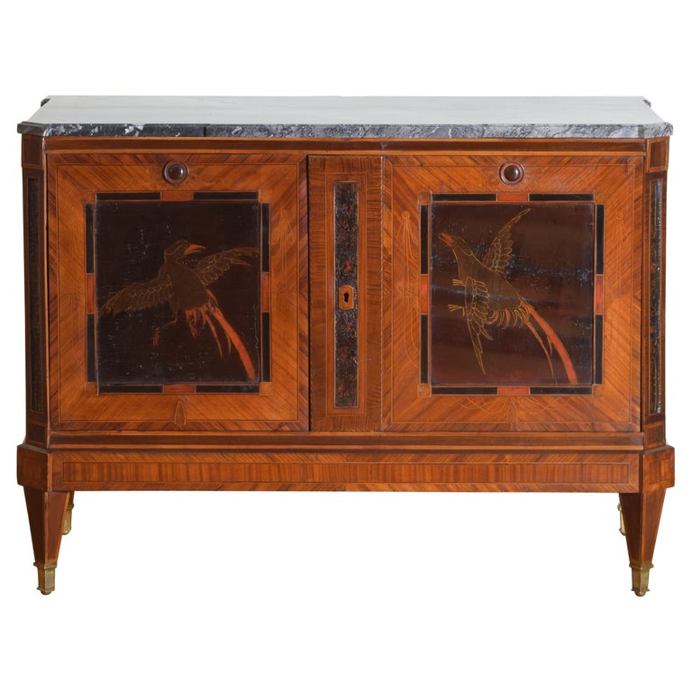 French Lacquer Painted, Inlaid, and Veneered Credenza in the ...