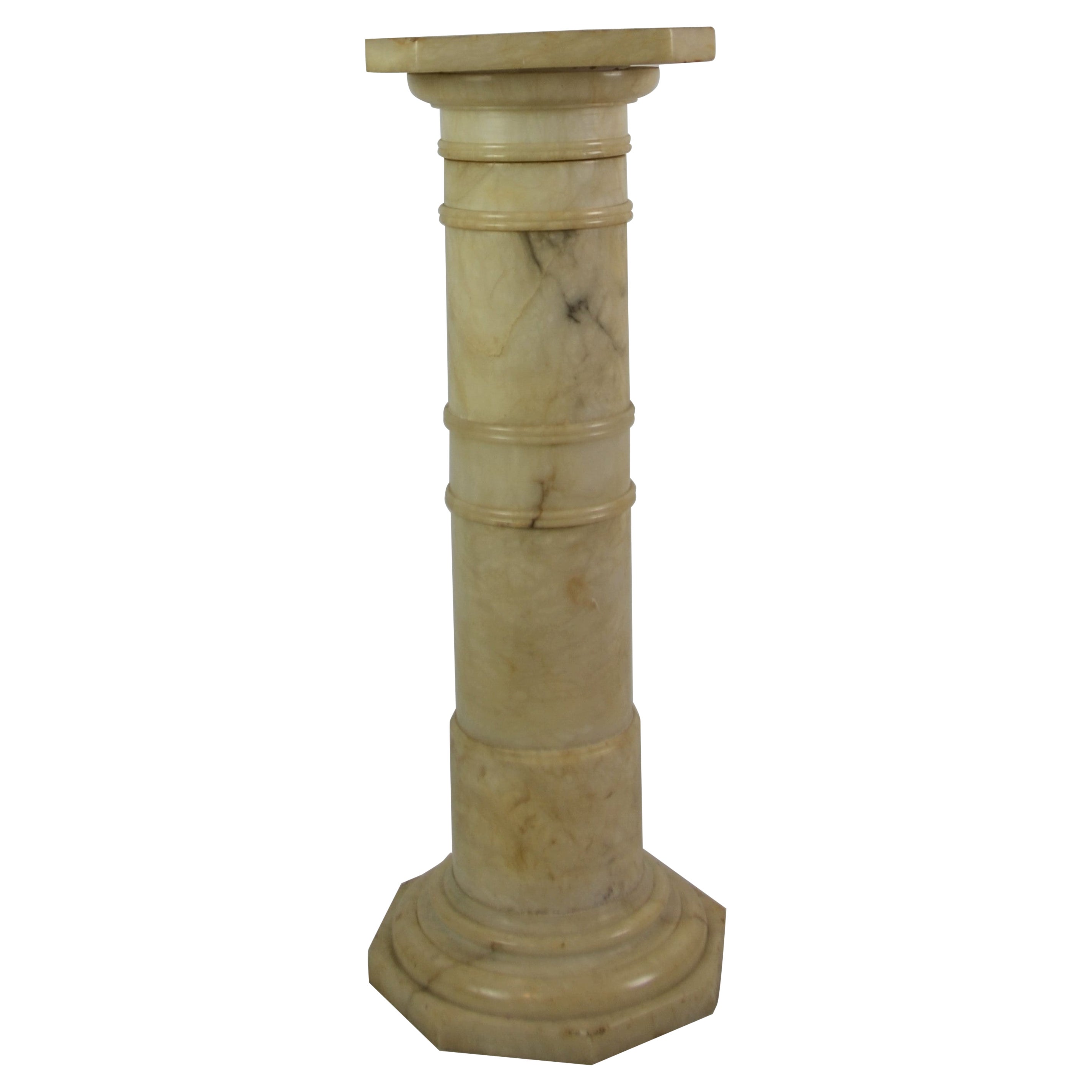 Italian Alabaster Pedestal, 1960s For Sale at 1stDibs