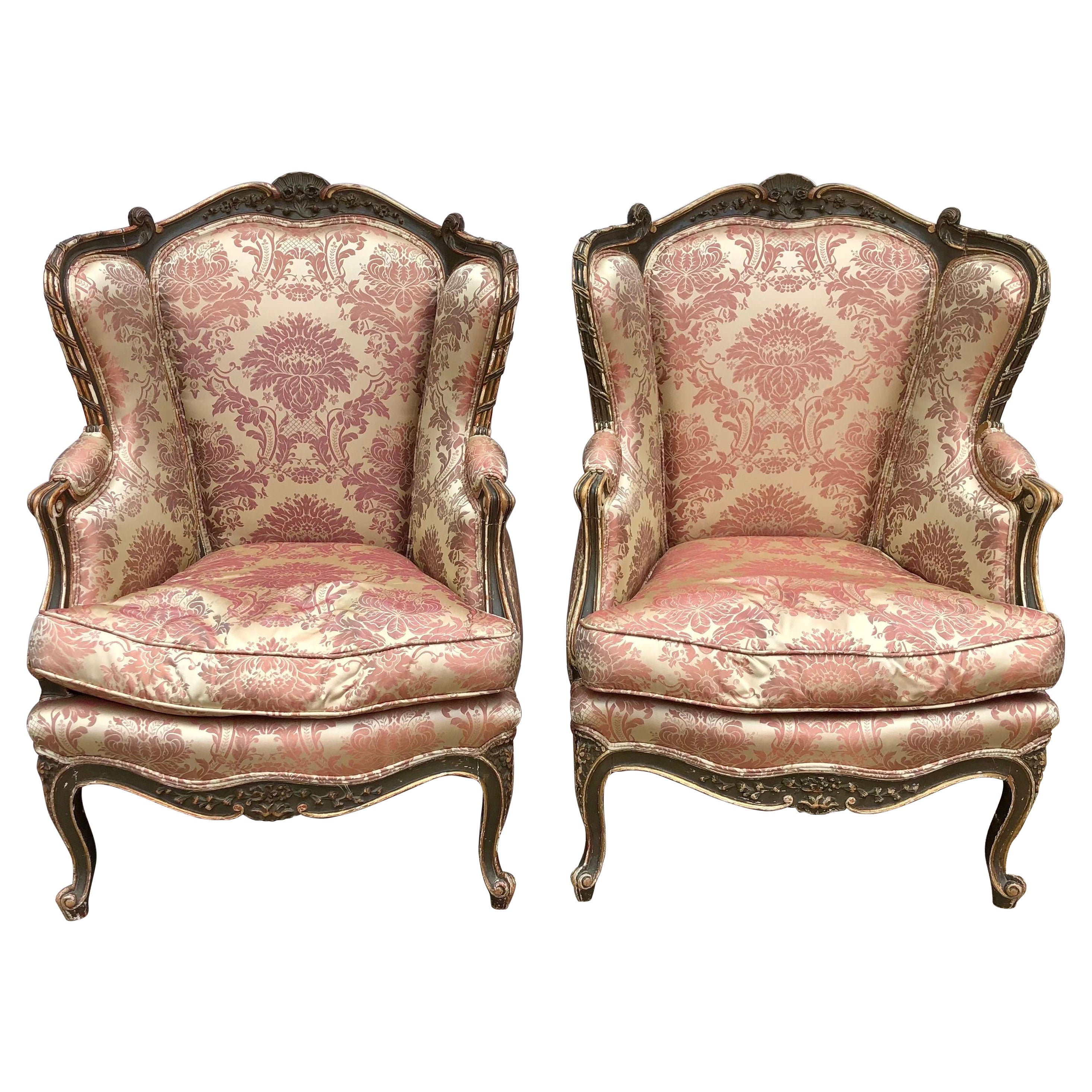 19th C. Antique French Wingback Bergere Chair at 1stDibs