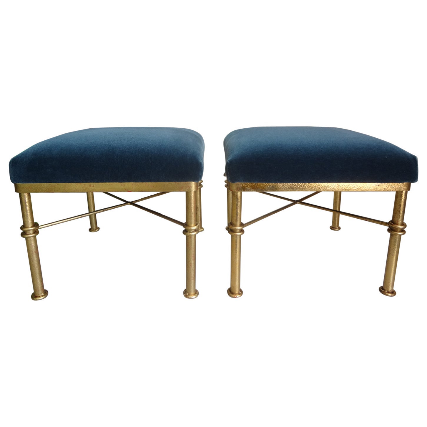 Pair of Mid-Century Modern Style Laser Cut Floral Pattern Cowhide ...