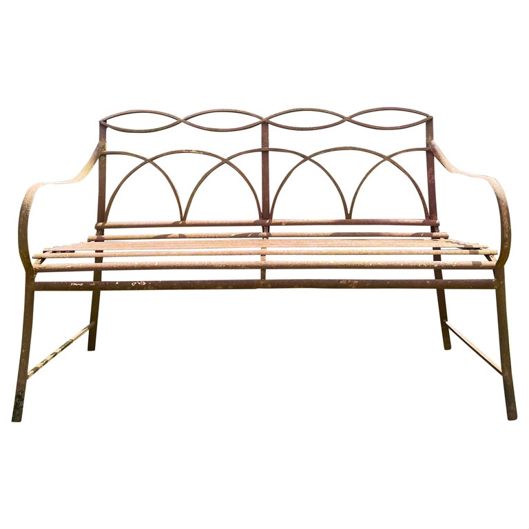 English Regency Wrought Iron Bench, CA 1820 For Sale at 1stDibs