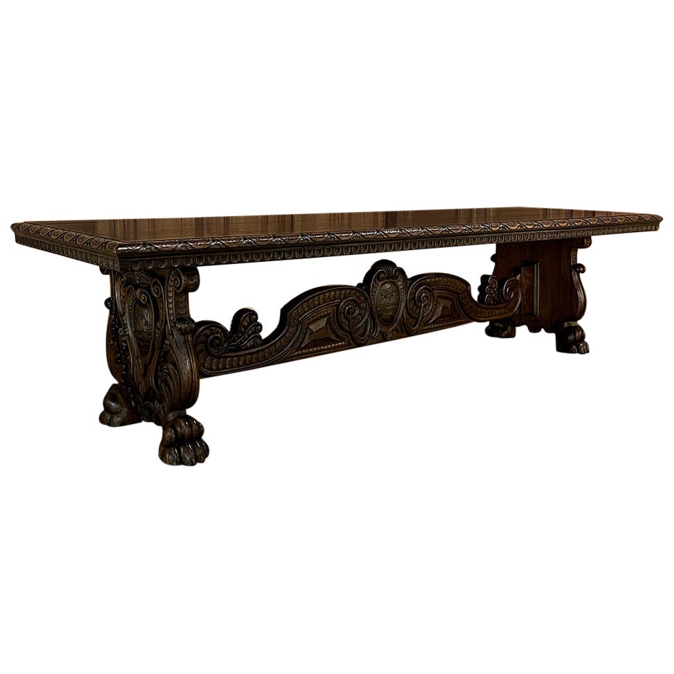 Antique Italian Renaissance Walnut Dining Table For Sale at 1stDibs