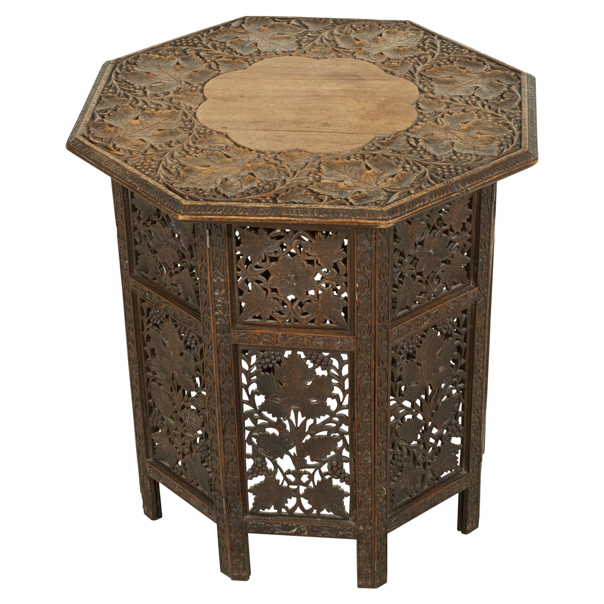 A Richly-Decorated Anglo-Indian Octagonal Inlaid Traveling Table at 1stDibs