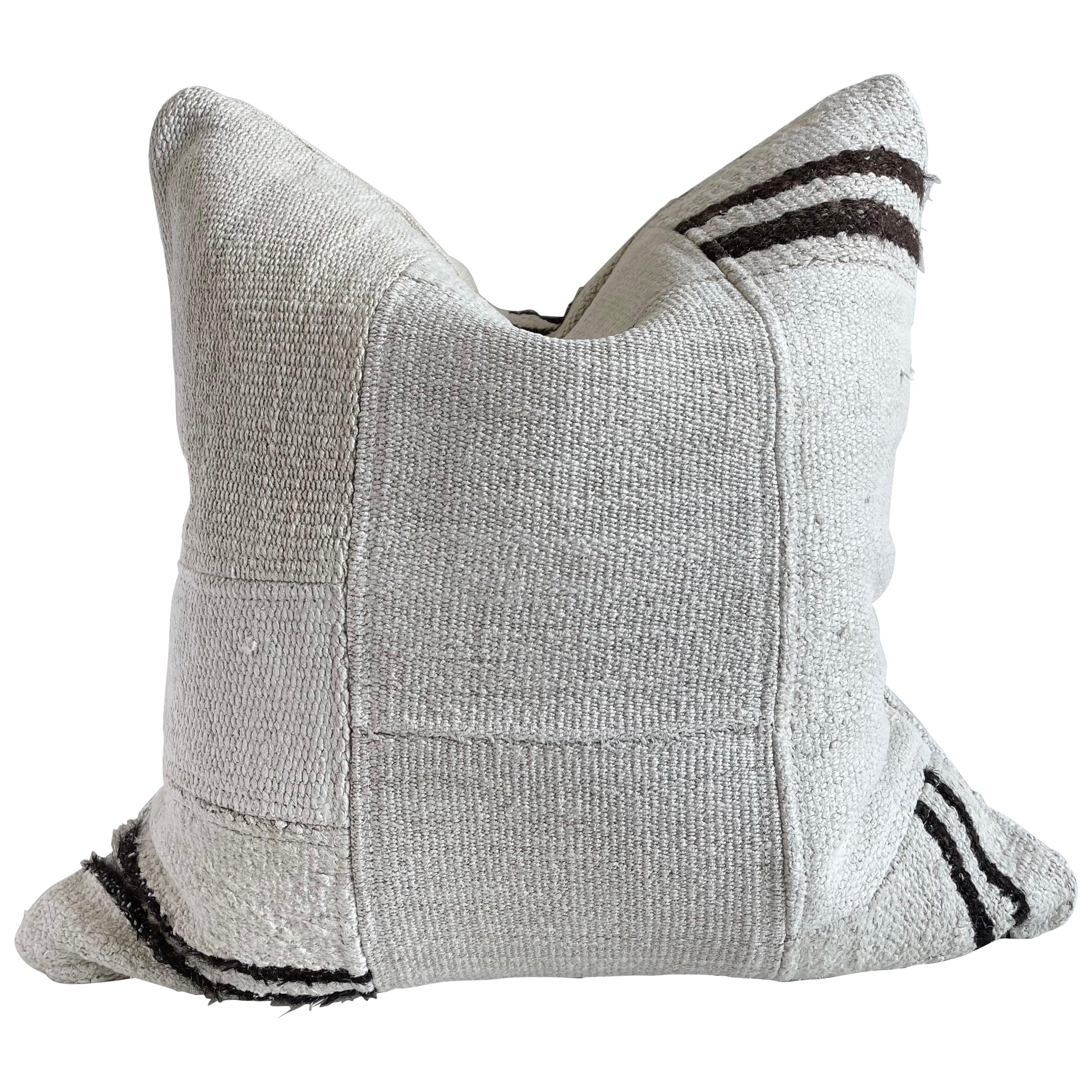 Pair of Vintage Blue Rag Rug Custom Made Pillows, '2 Sets' For Sale at ...