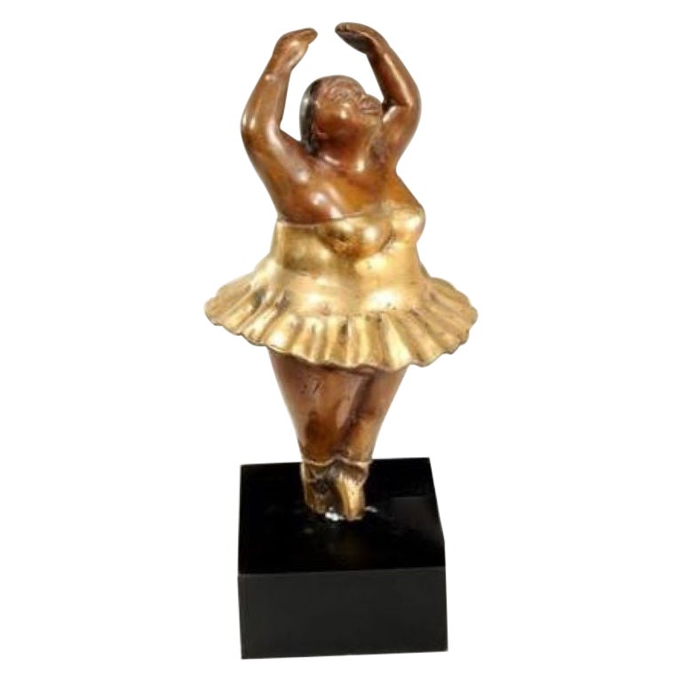 Mid 20th Century Botero-Style Ballerina Sculpture at 1stDibs