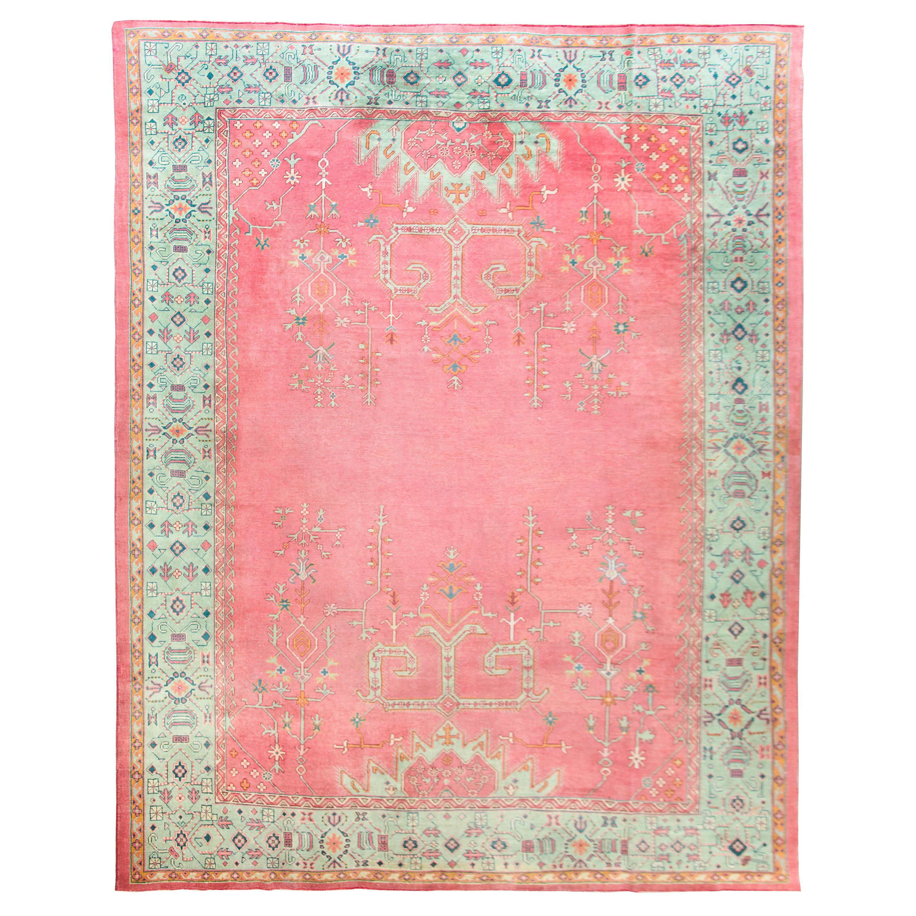 Wonderful Vintage Turkish Oushak Rug For Sale at 1stDibs