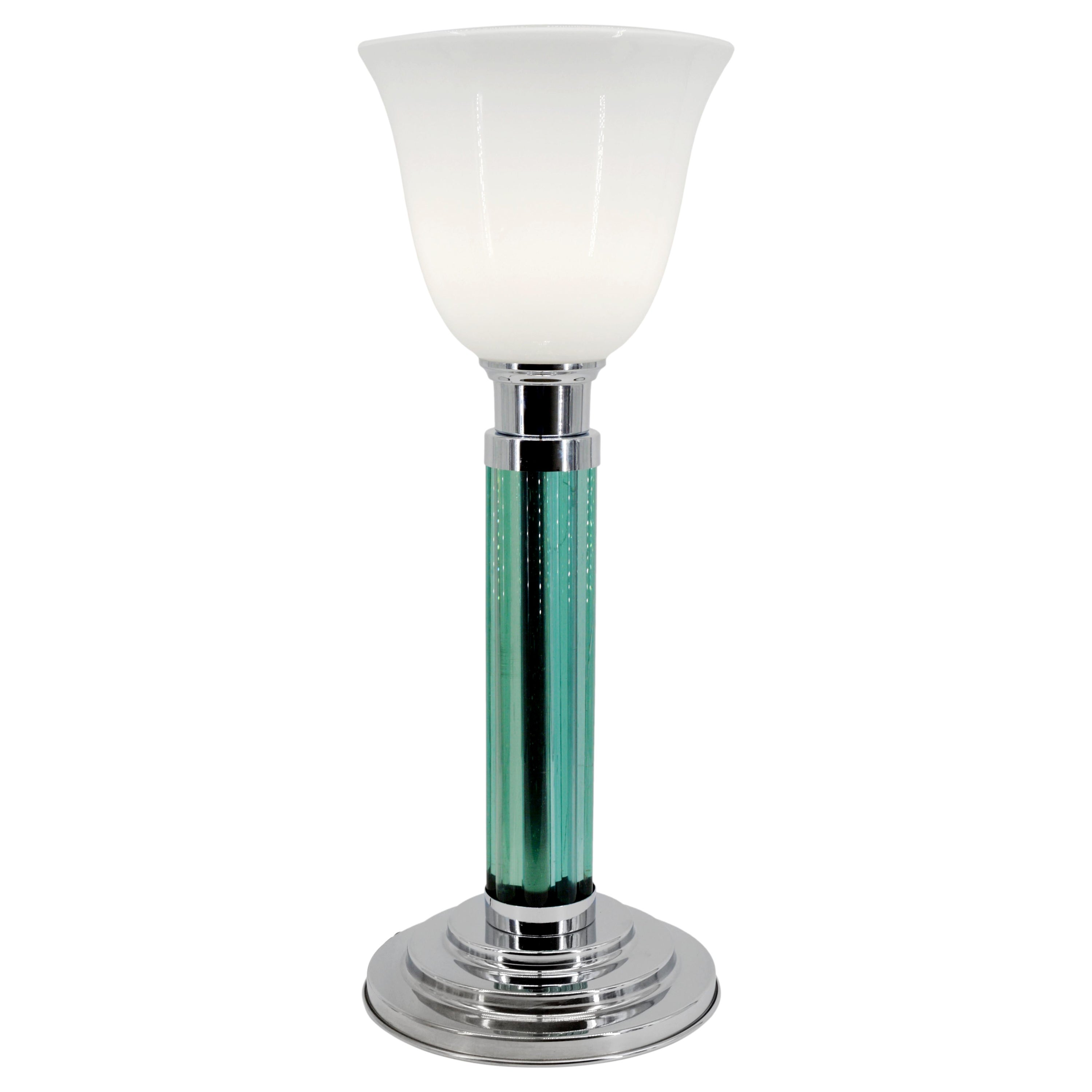 Striking Pair of French Torchiere Table Lamps Art Deco at 1stDibs
