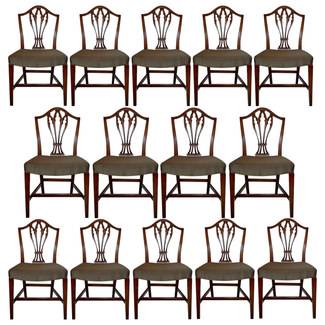 Set of 6 English Mahogany and Leather Upholstered Dining Chairs, circa ...