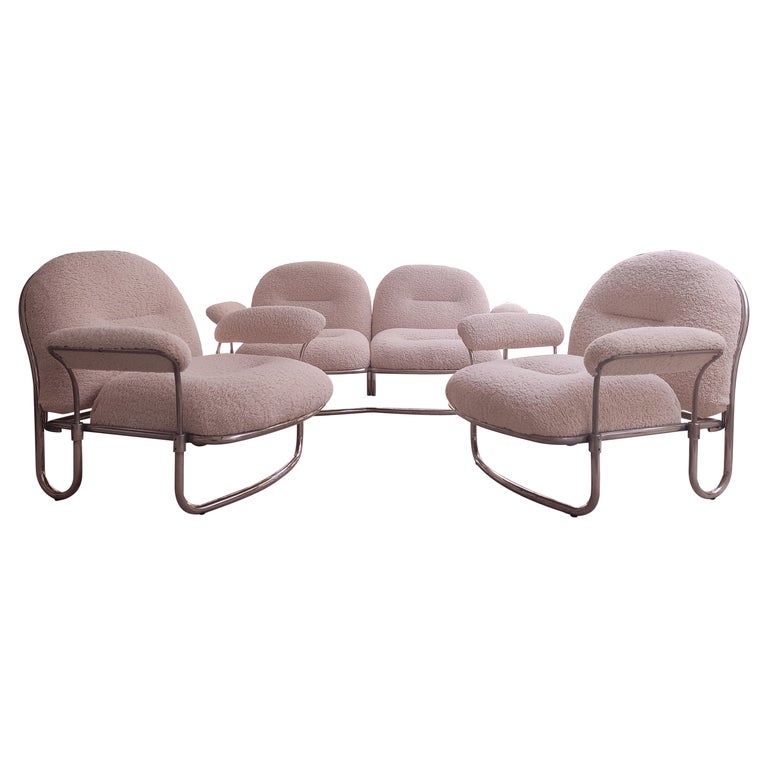 Chrome Tubular Living Room Set - Italy 1960s at 1stDibs