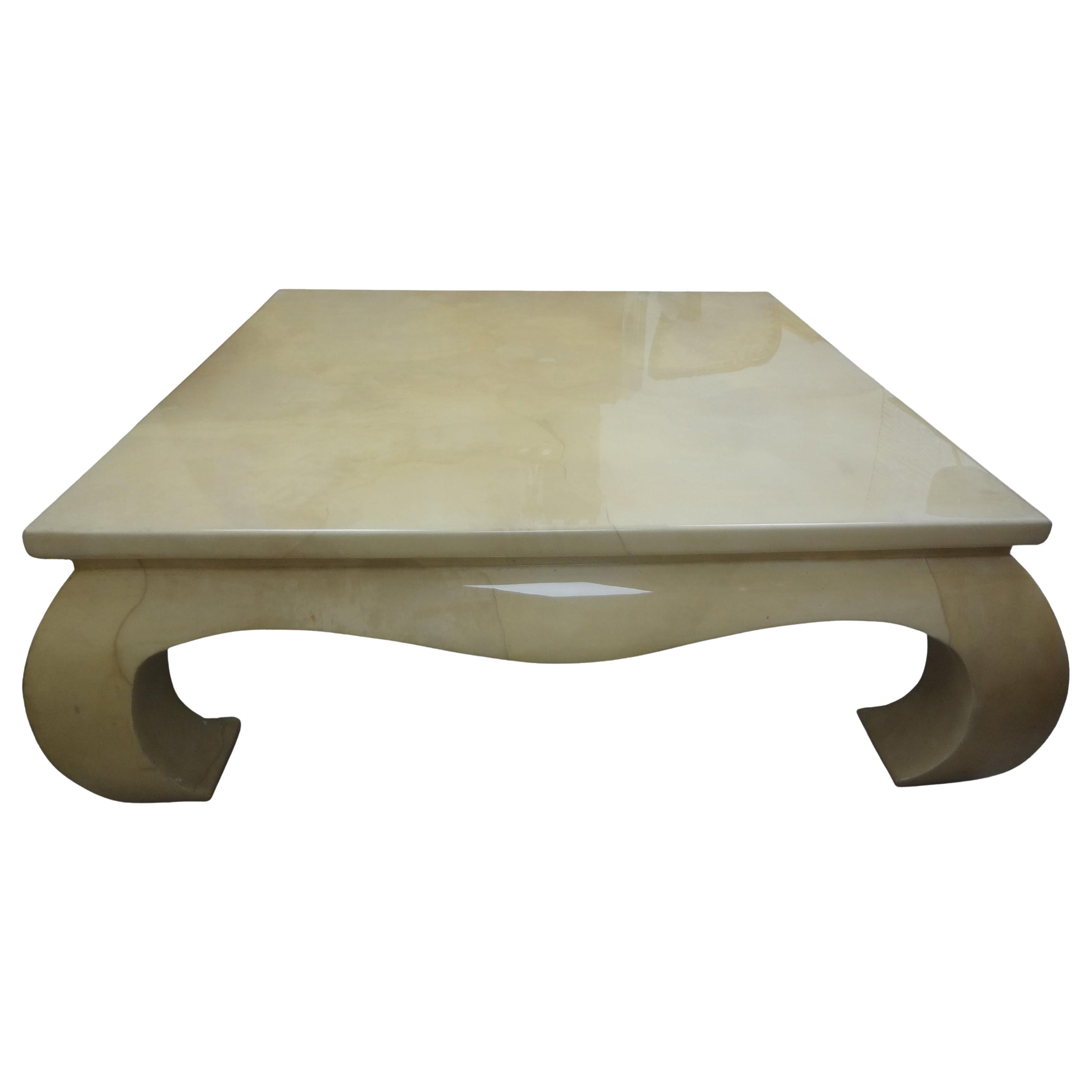 Modern Asian-Style Square Coffee Table For Sale at 1stDibs