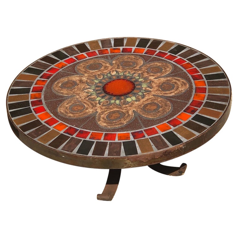 Vintage Enamelled Lava Coffee Table Max and Dominique Picard 1960 at ...