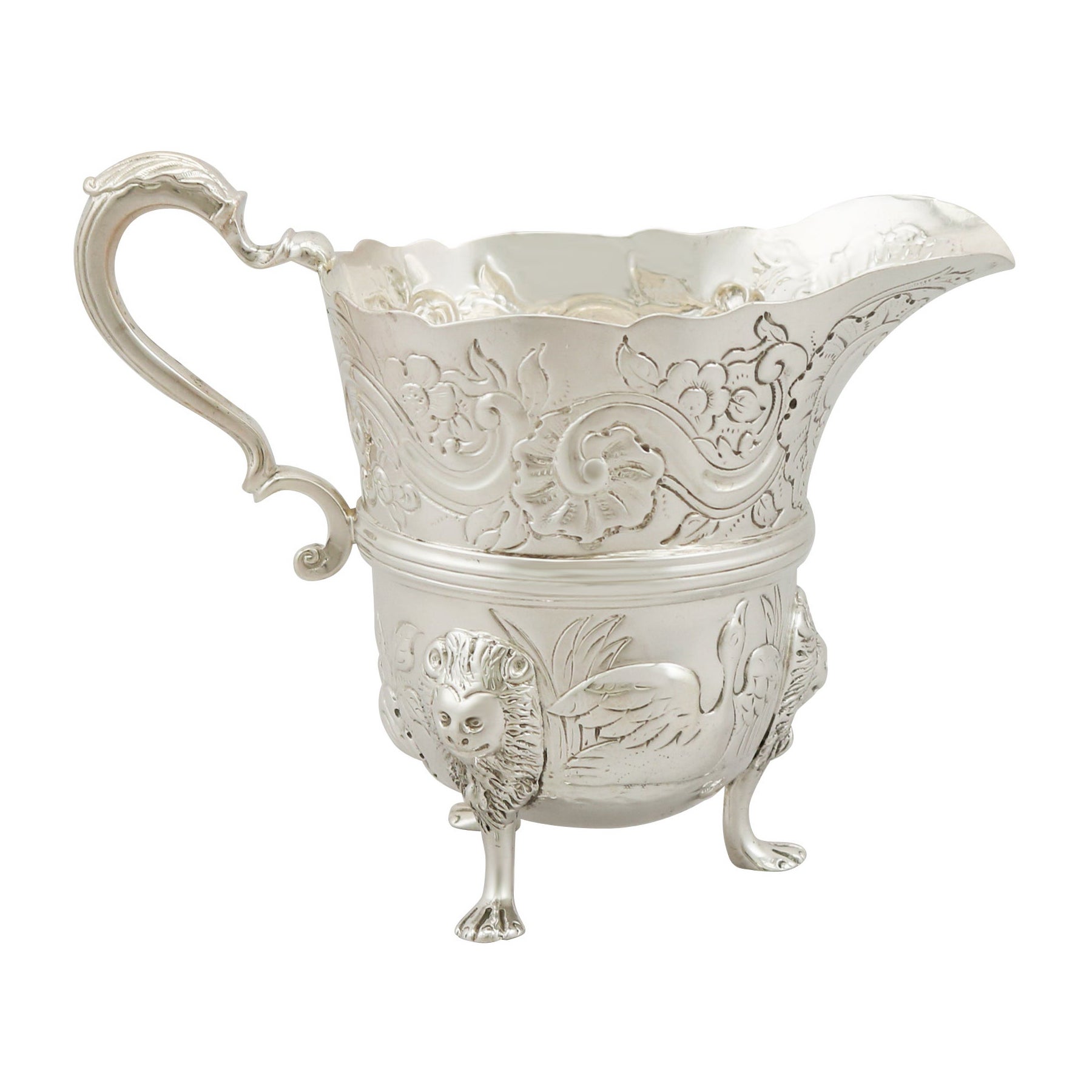 19th Century Antique Sterling Silver Cream Jug For Sale at 1stDibs