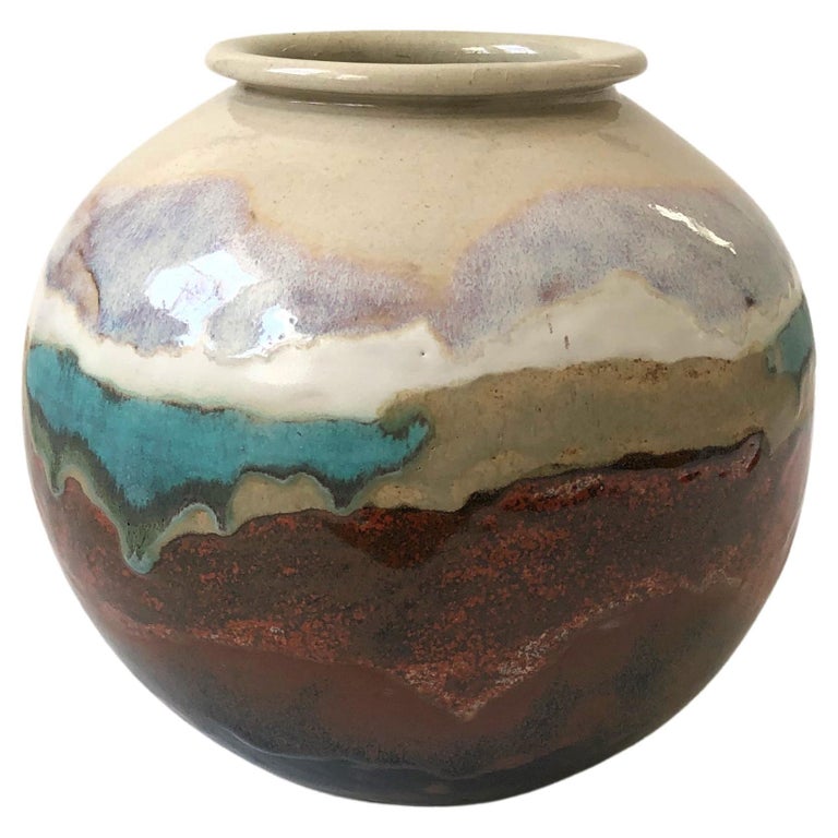 Vintage Studio Pottery Sphere Vase by Jill Becquet, 1997 For Sale at ...