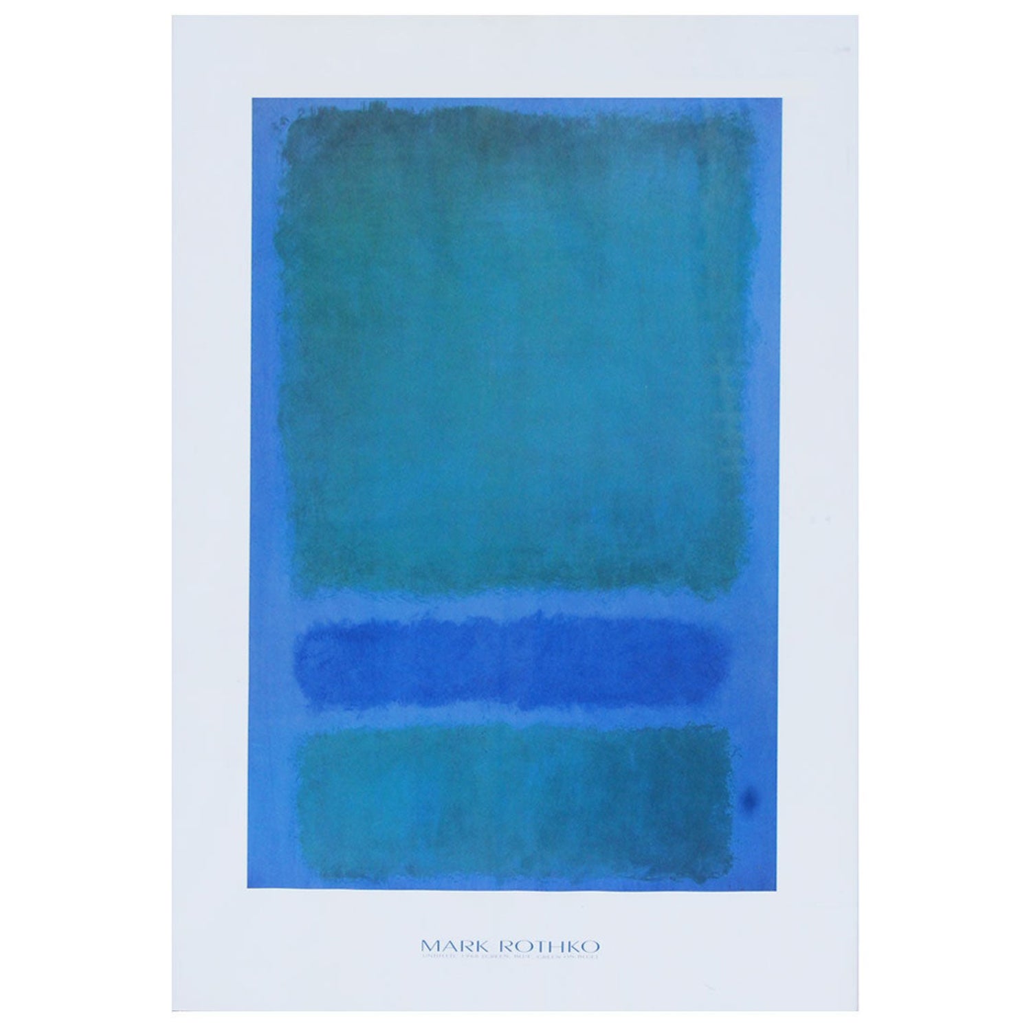 Mark Rothko White And Greens In Blue