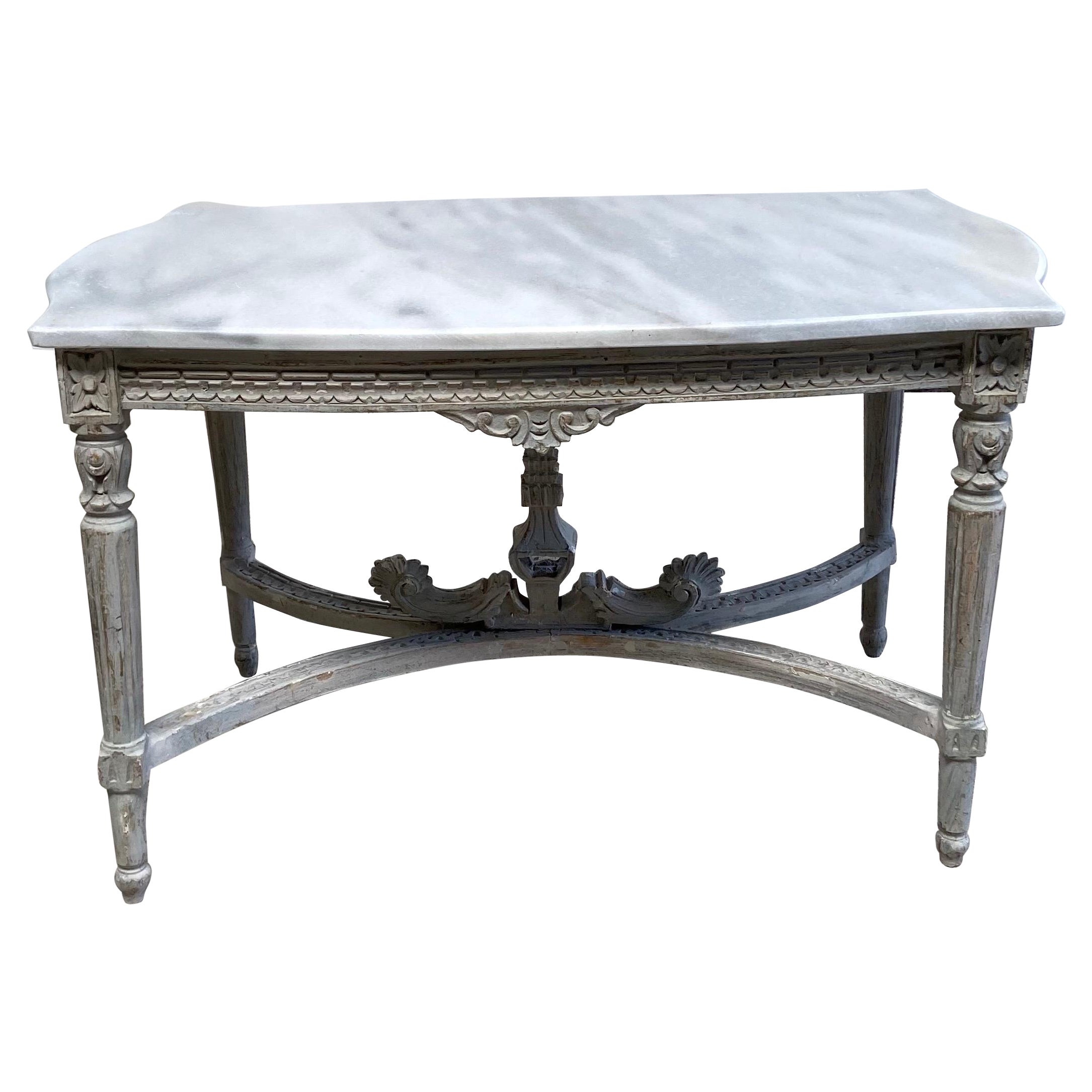 Gracious Original Vintage French Louis XVI Gilt Coffee Table w/Marble ...