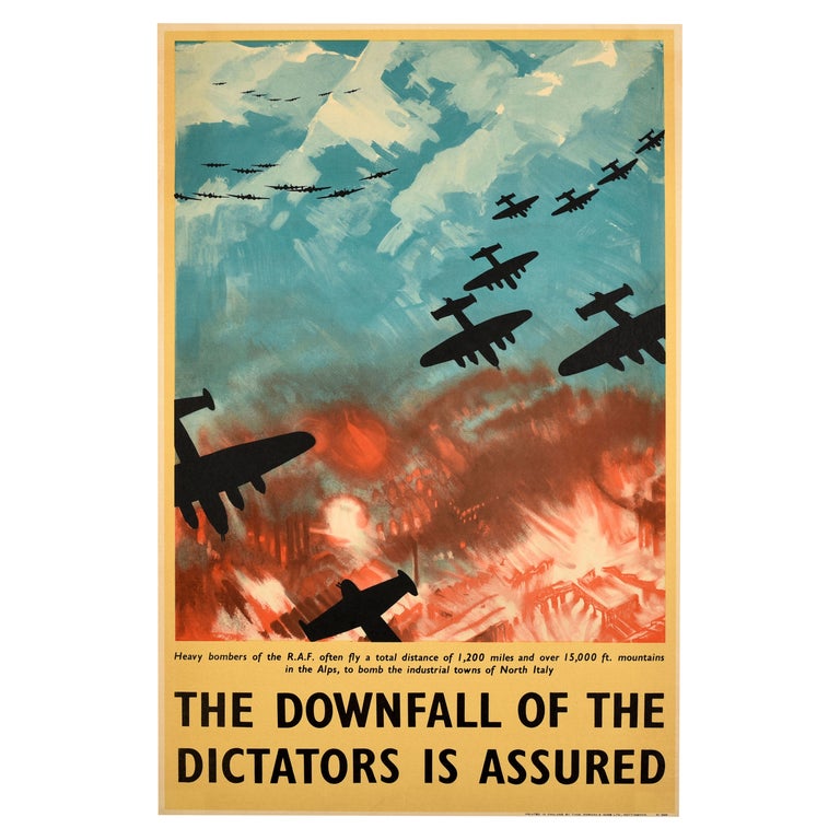 Original Vintage World War Two Poster Downfall Of The Dictators Is ...
