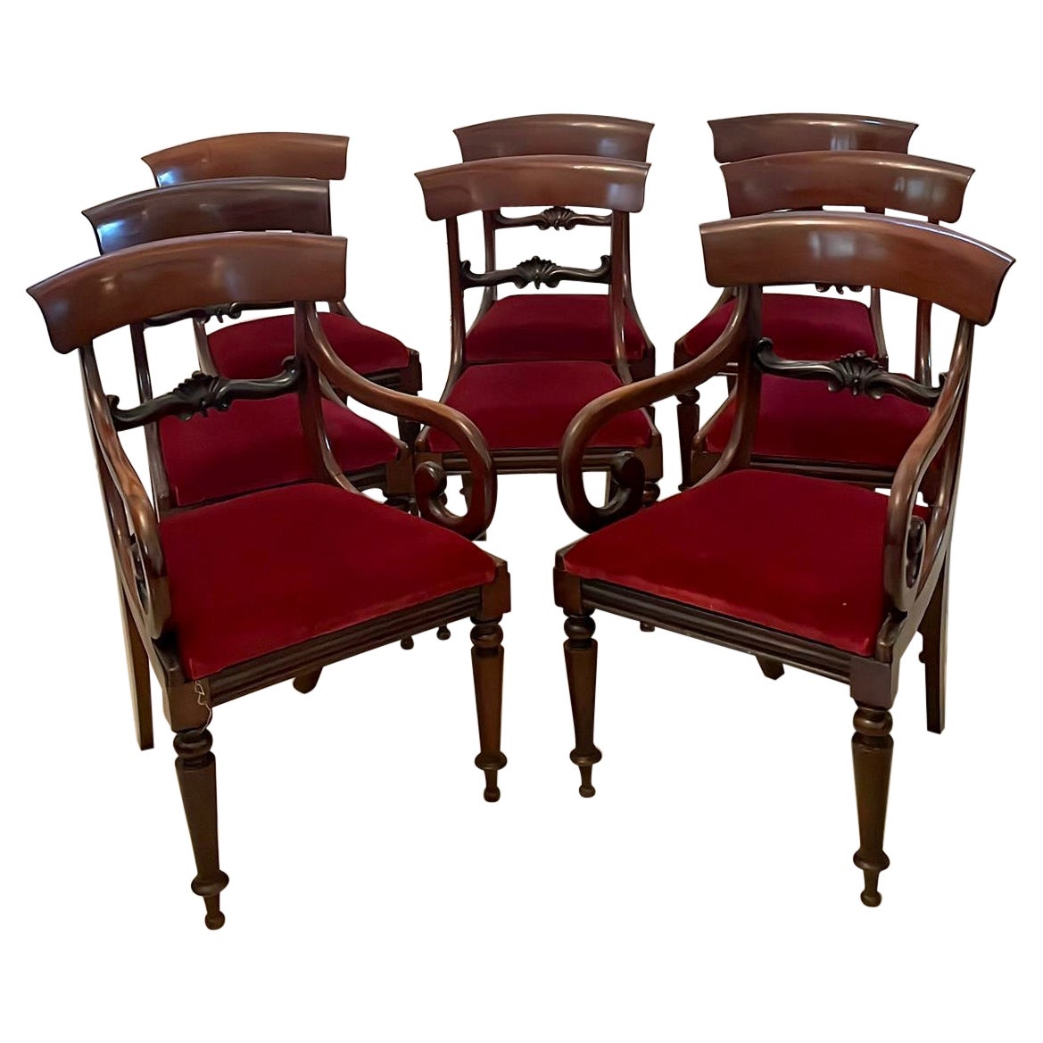 Set of 4 William IV Mahogany Bar Back Dining Chairs For Sale at 1stDibs ...