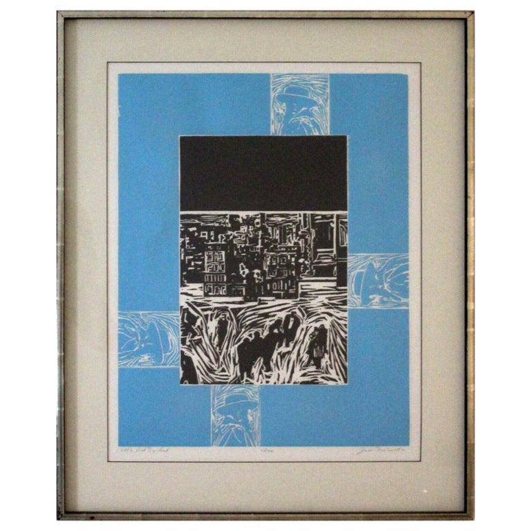 Jack Perlmutter Little Shul Big Shul Signed Modern Woodcut Ed 100 ...