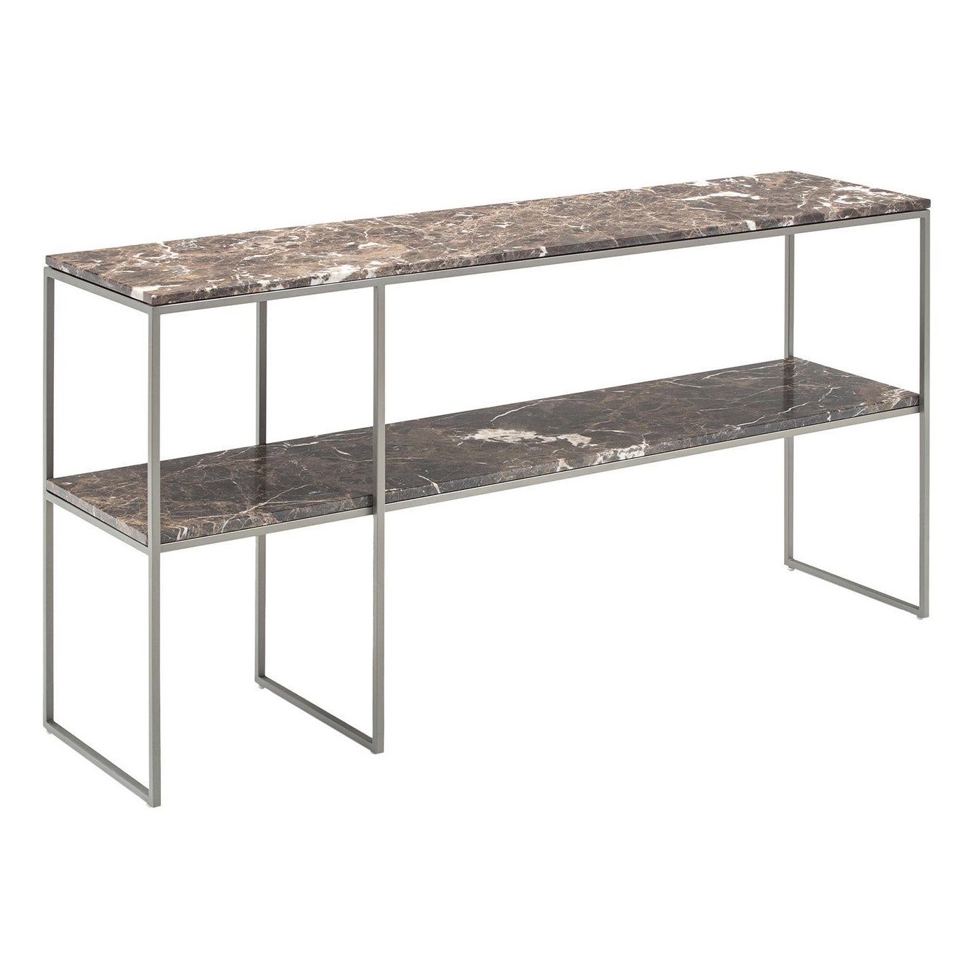 Bespoke Console Table in Sculpted Emperador Marble For Sale at 1stDibs