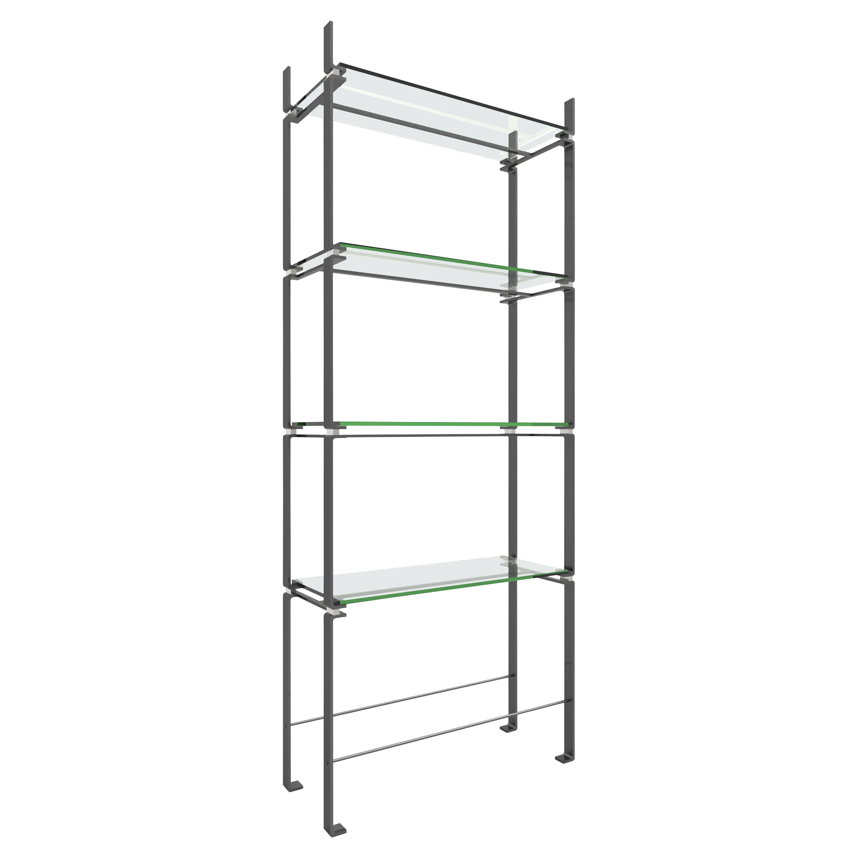 Lucite bookcase/ etagere and chrome shelves at 1stDibs