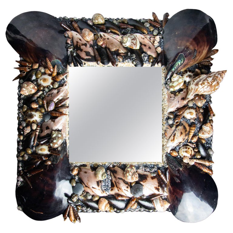 Large Shell Mirror at 1stDibs