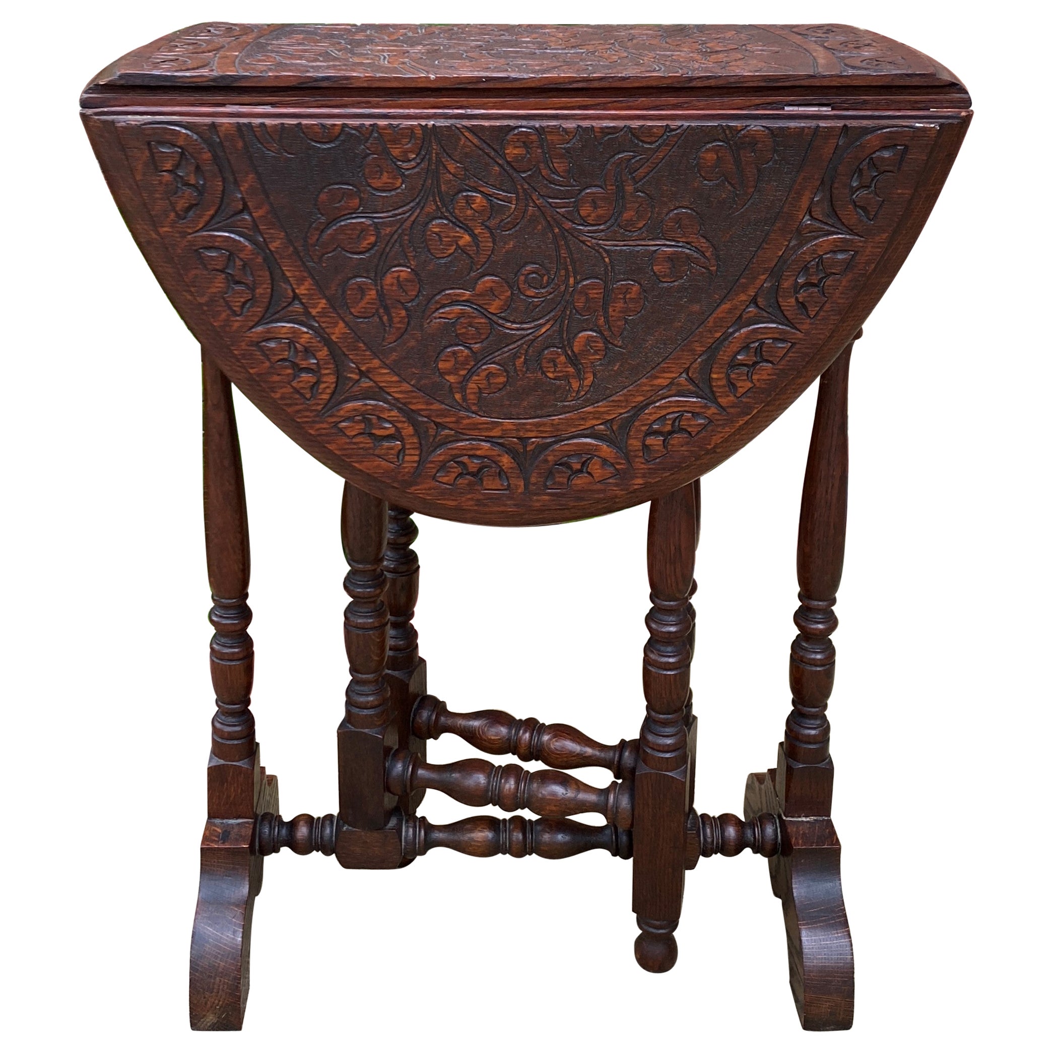 Antique English Walnut Gate Leg Table at 1stDibs