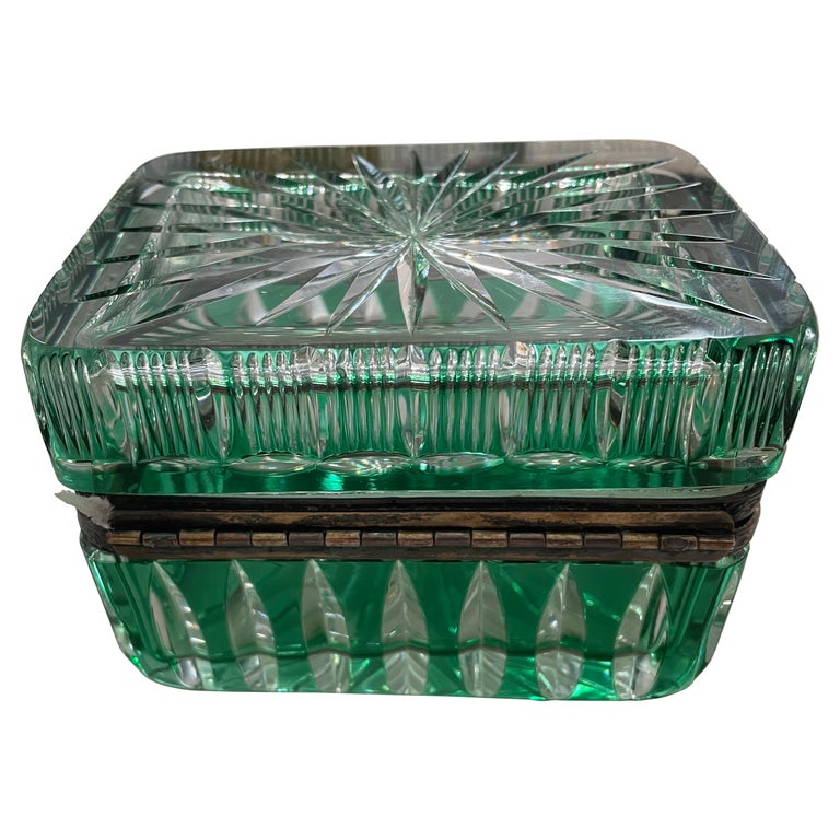 Emerald Green Crystal Casket Box at 1stDibs | emerald green casket