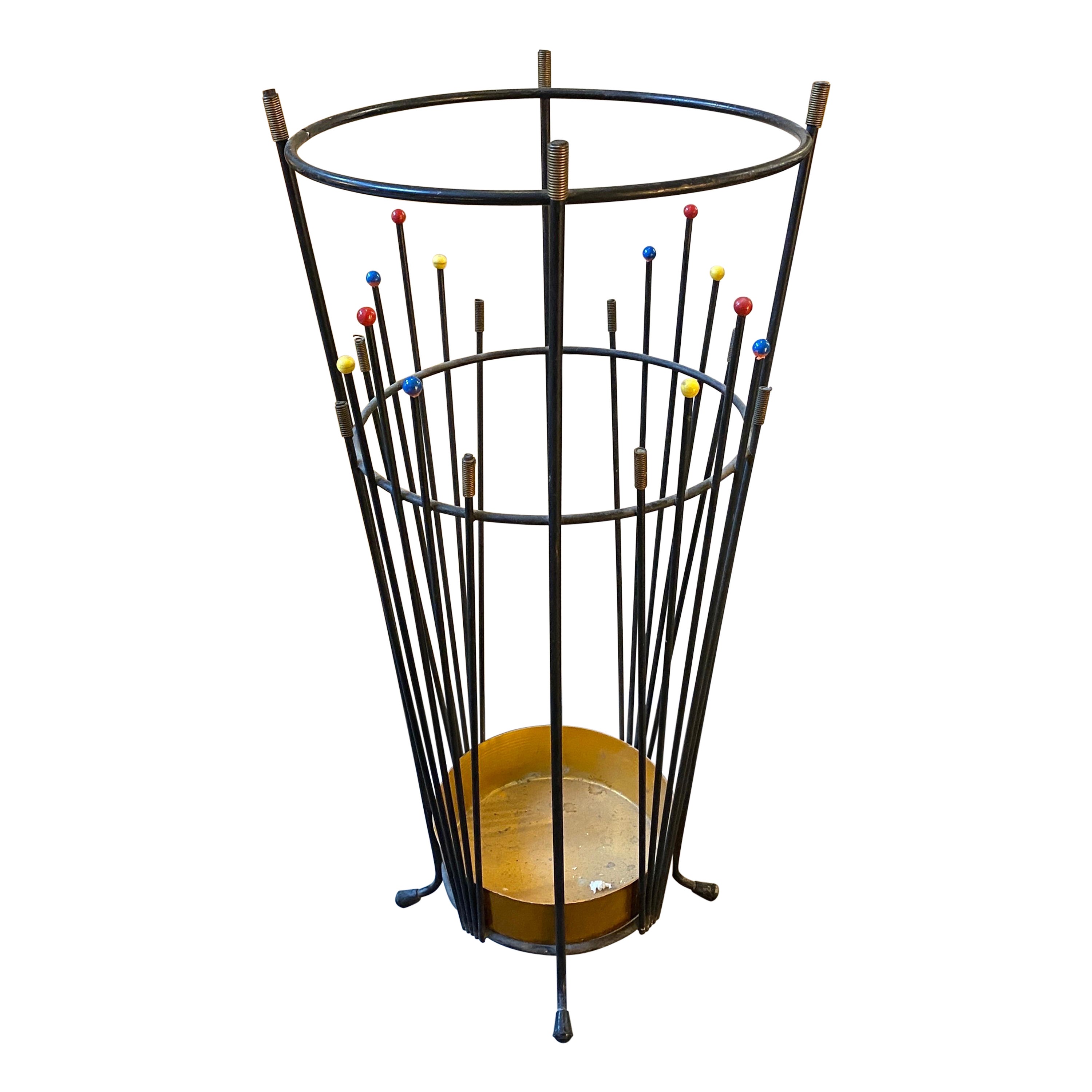 Mid-Century Modern Wood and Brass Italian Music Art Pedestal Display ...