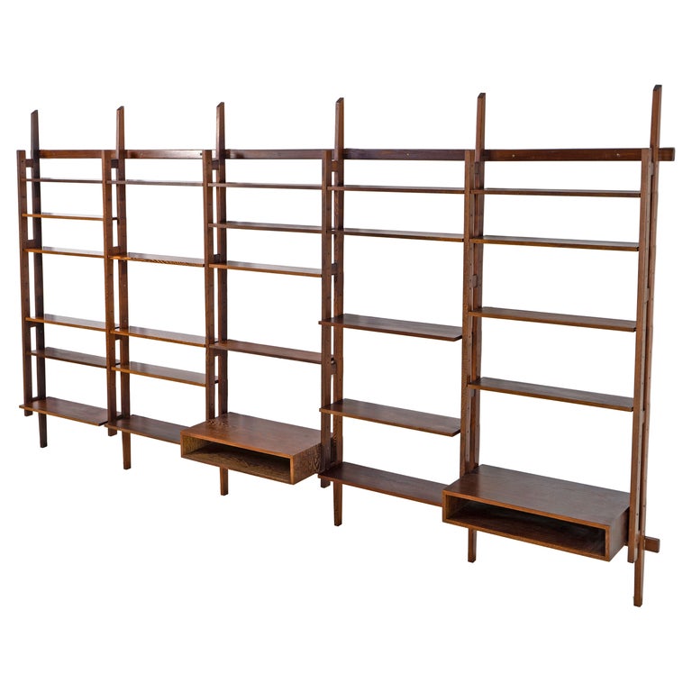 Extravagant Mid-Century Bookcase, Large Wall Unit 1960s, Wenge at ...
