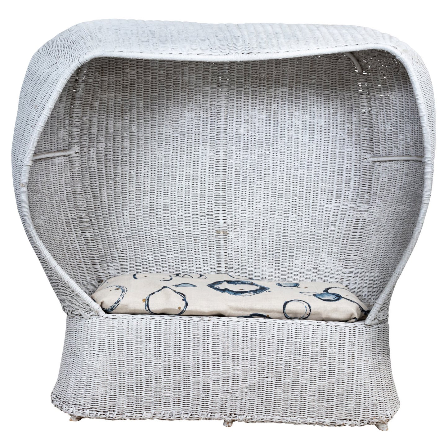 Hooded Wicker Chair at 1stDibs