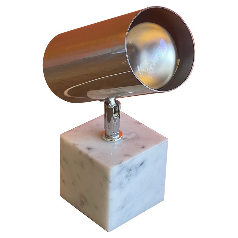 MCM Adjustable Chrome on Marble Table Lamp by Neal Small for Koch and ...