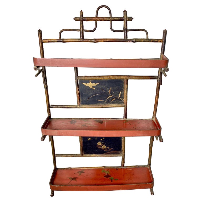 Lacquer Bamboo Display Shelf at 1stDibs