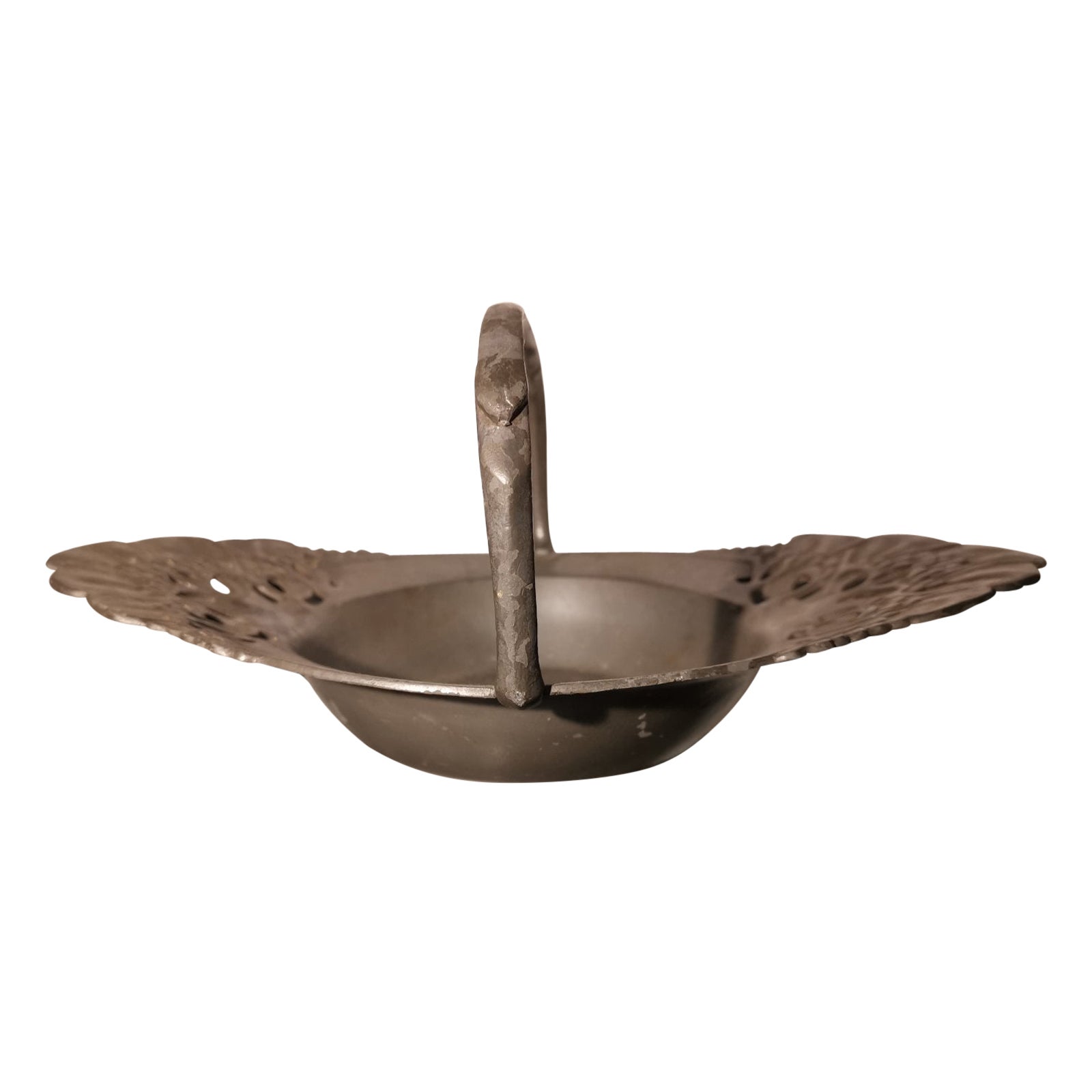 Pewter and 'Ruskin' Heart Shape Plaque Cache Pot by Hutton and Sons For ...