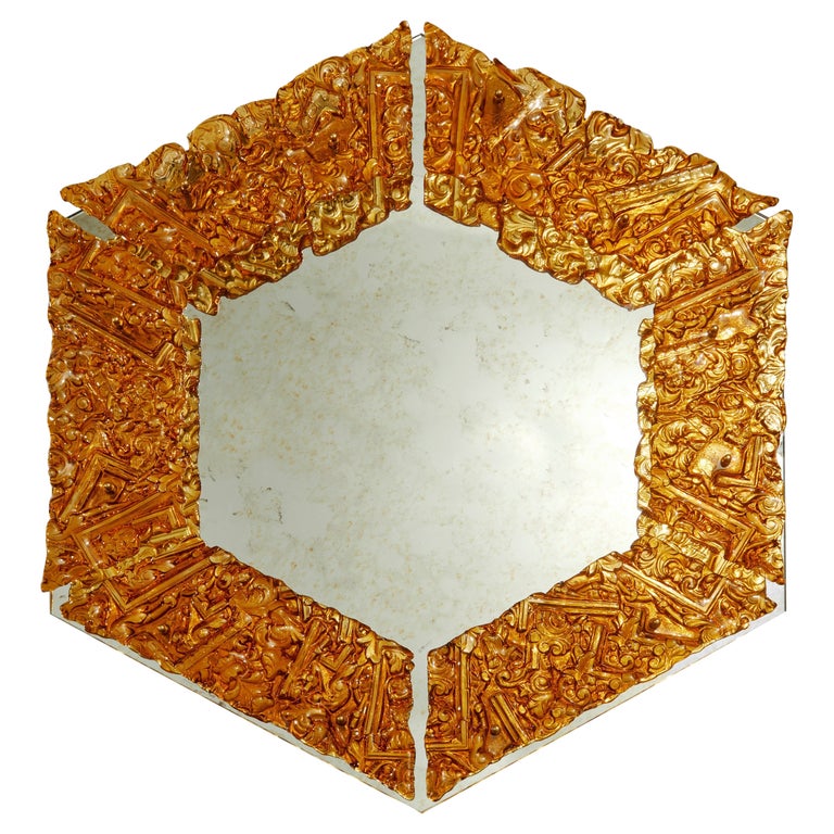 Amber Mirror, a Unique Ornate Handcrafted Fused Glass Mirror by Brett ...