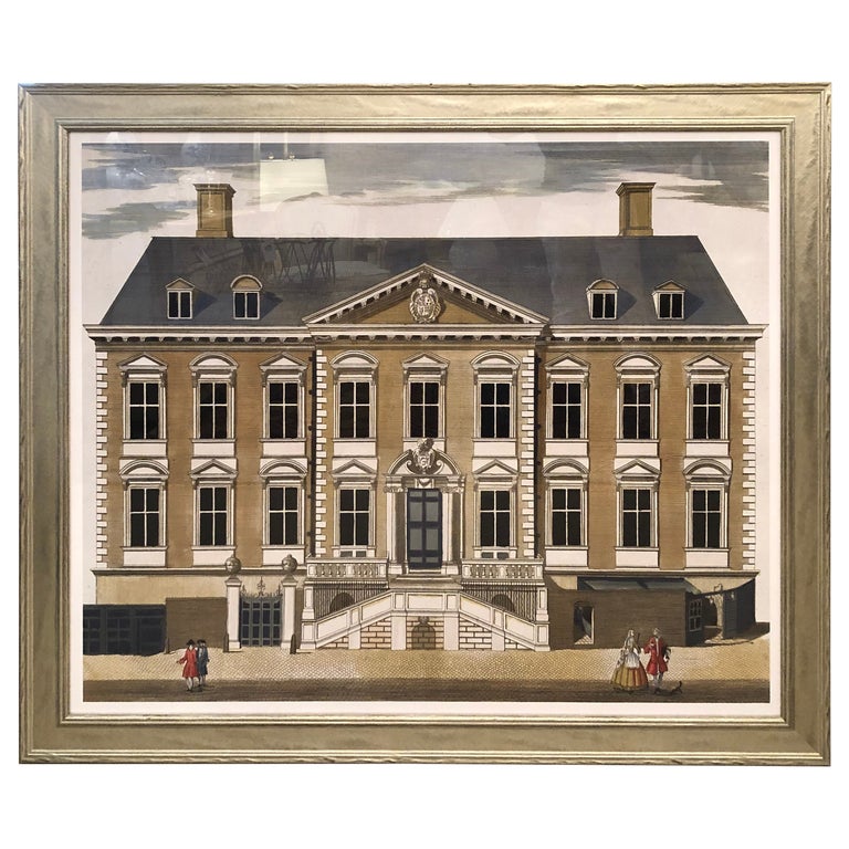 Gigantic Striking Print of Colonial Mansion For Sale at 1stDibs