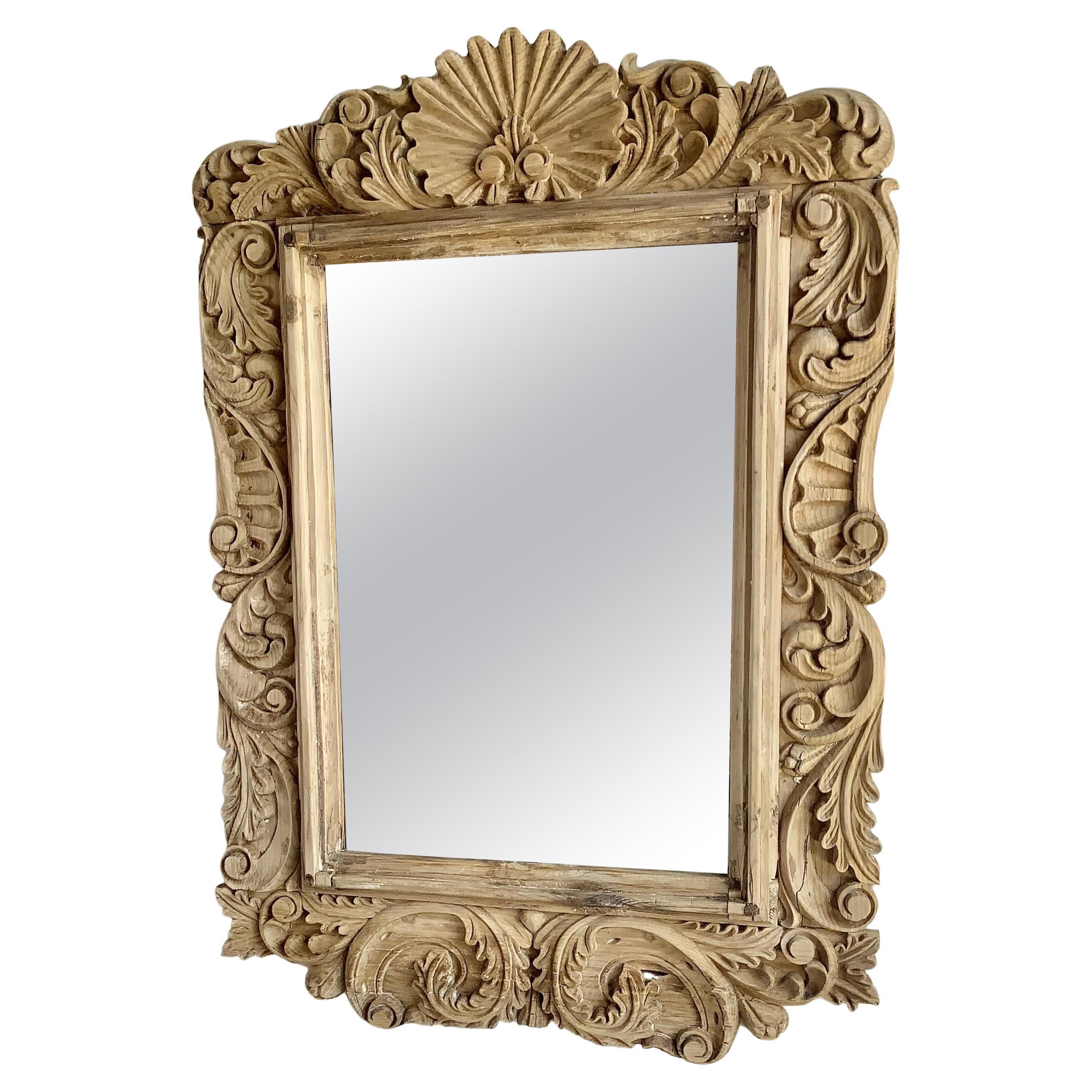 Italian Painted Carved Mirror C. 1900's at 1stDibs