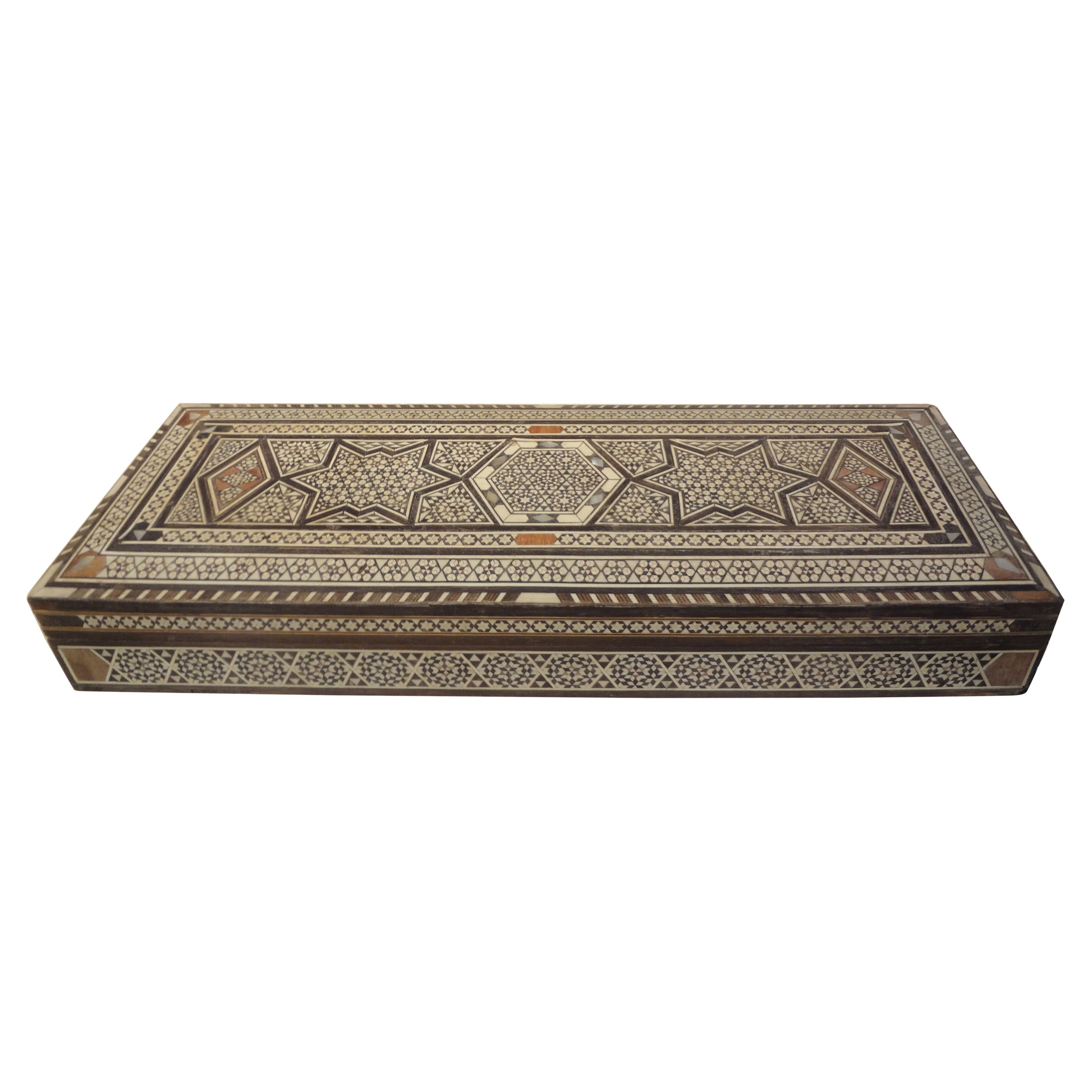 Vintage Inlaid Moroccan Box For Sale at 1stDibs